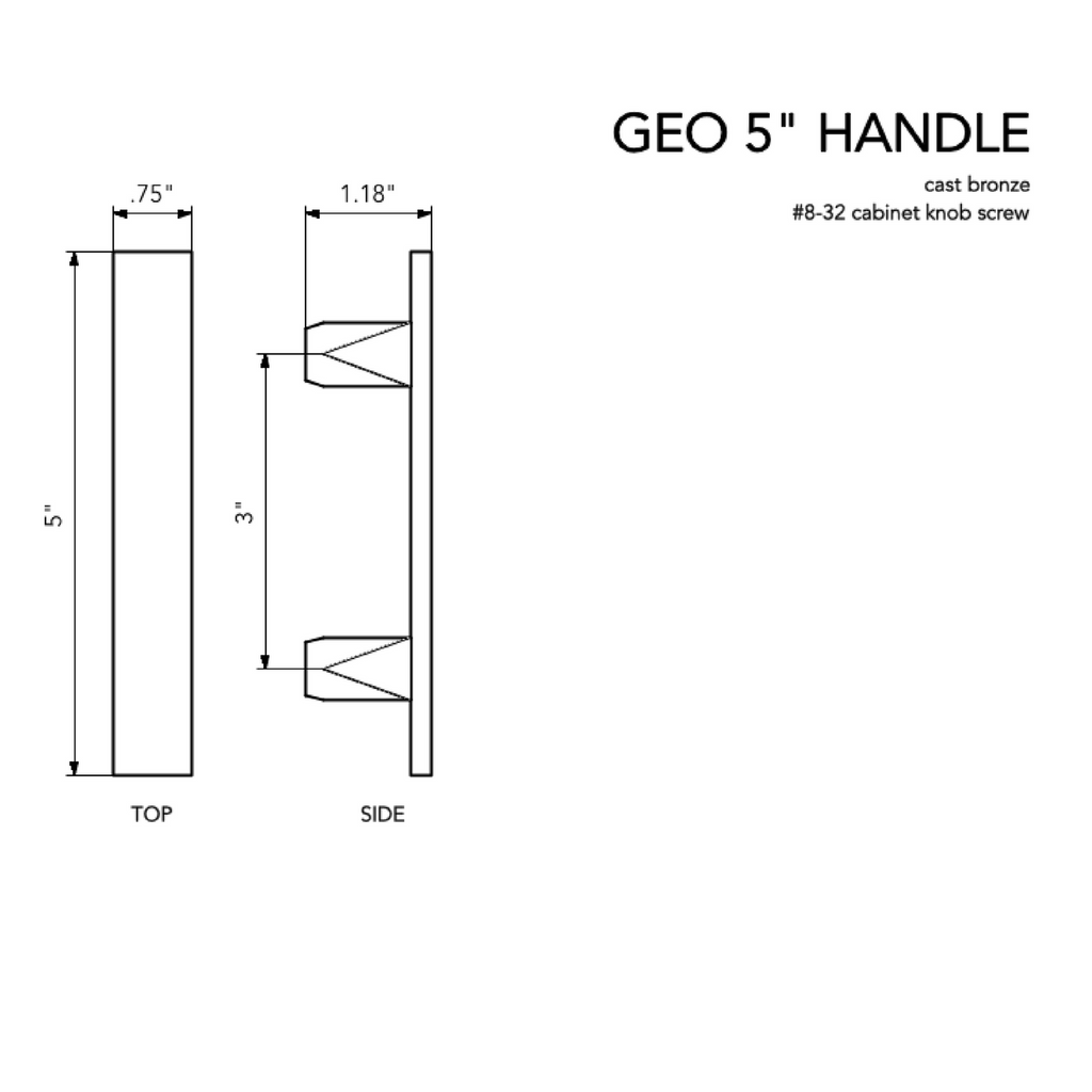 GEO series cast bronze handle 5", various finishes. – Shayne Fox Hardware