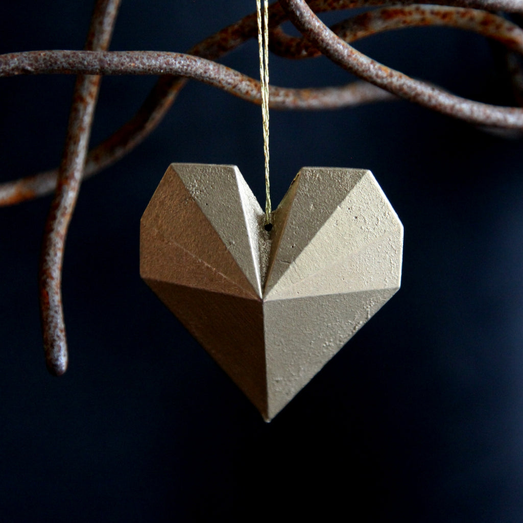 GEO heart with linen string or no hole, various finishes. – Shayne Fox ...